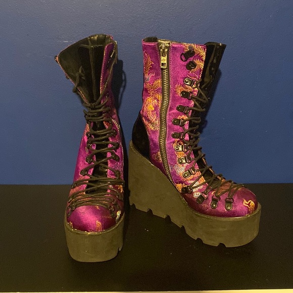 Current Mood | Shoes | Current Mood Size 9 Purple Brocade Boot | Poshmark